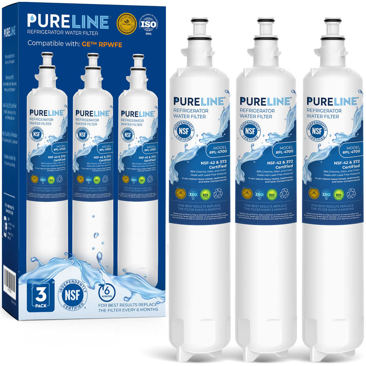 Pureline Replacement for GE® RPWFE® Water Filter, RPWF (With RFID Chip ...